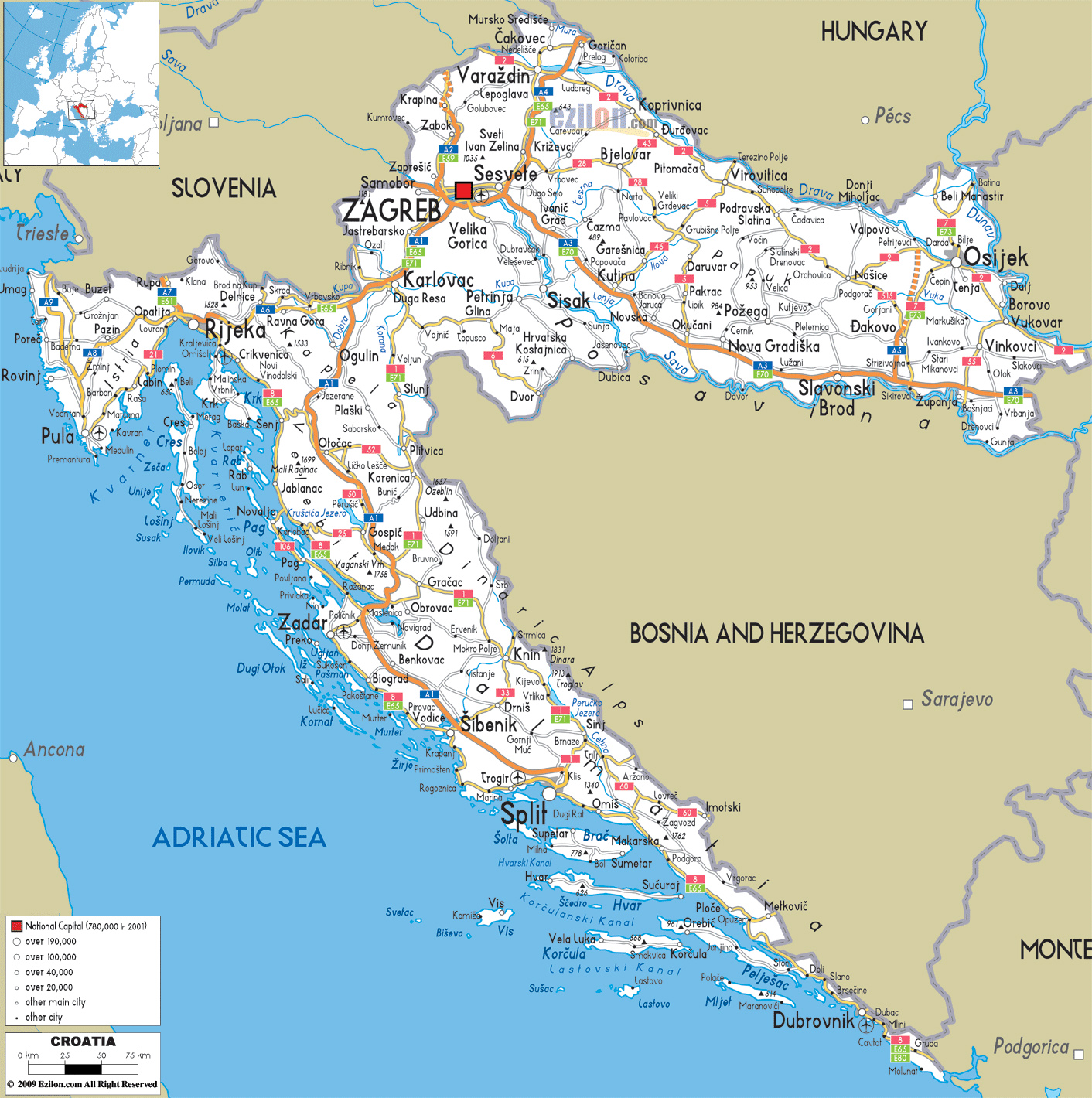 Maps Of Croatia Detailed Map Of Croatia In English Tourist Map Maps Of Croatia Detailed Map Of Croatia In English Tourist Map